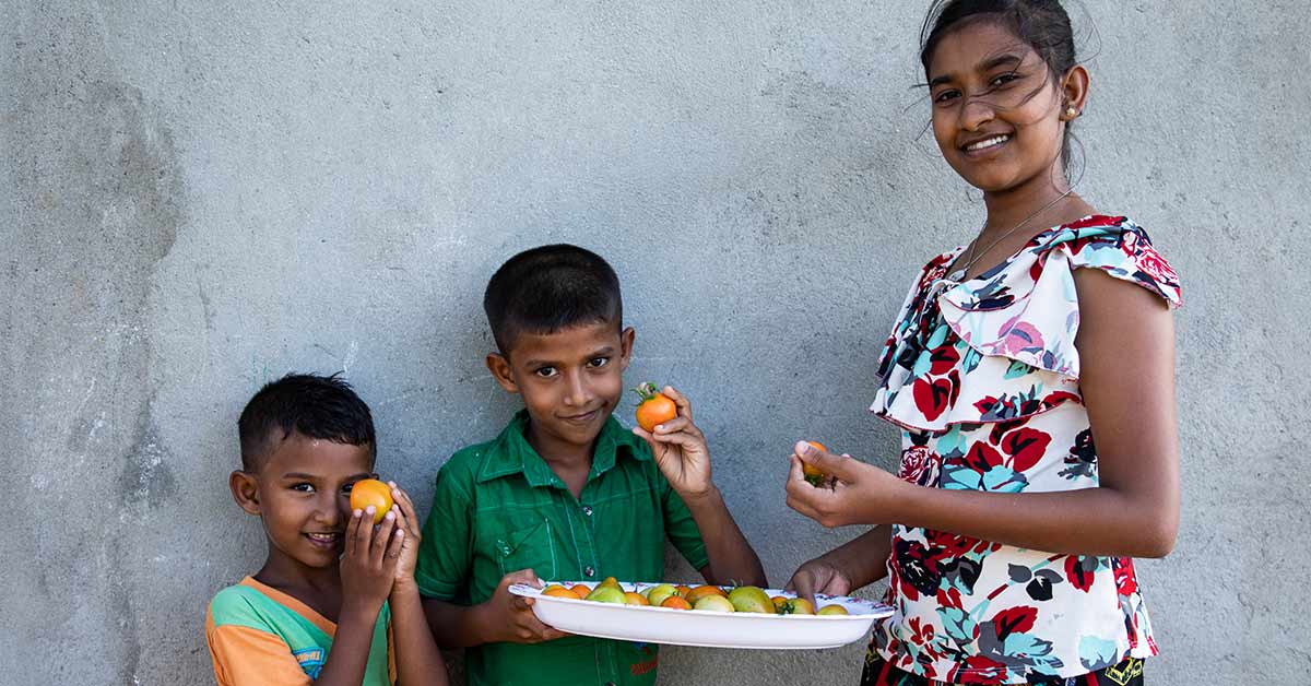 Children Giving Food